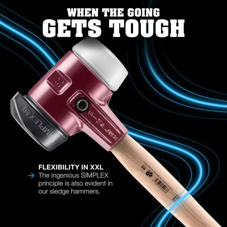 Simplex 80 Mallet w/ Superplastic and "Stand Up" Black Rubber, 6 lb